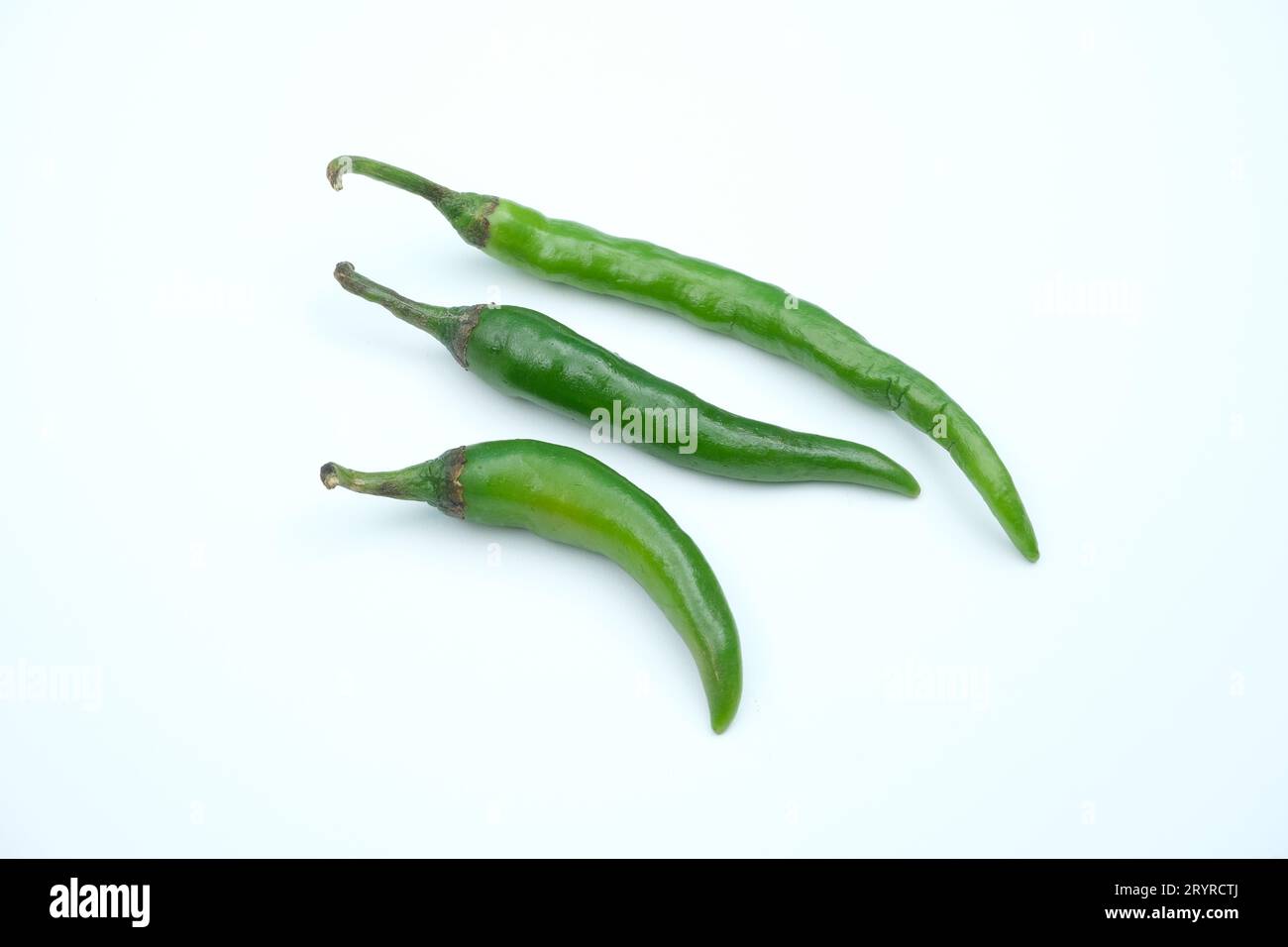 Fresh Green chilly close up isolated on white background Stock Photo ...