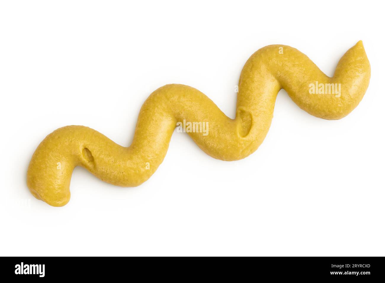 Mustard sauce isolated on white background. Top view. Flat lay Stock ...