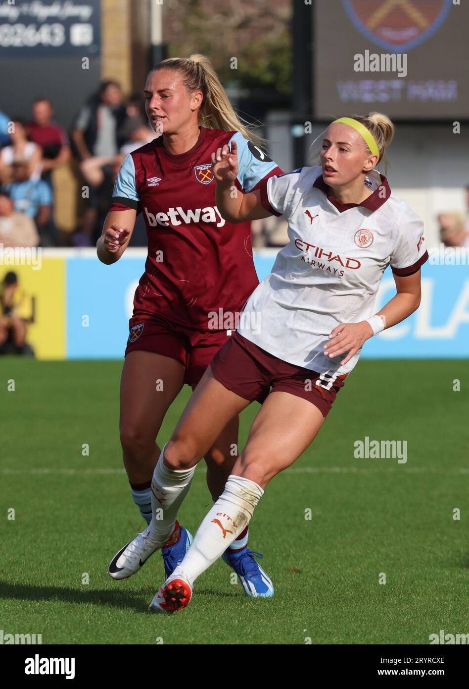 L-R Shannon Cooke of West Ham United WFC and. Chloe Kelly of Manchester ...