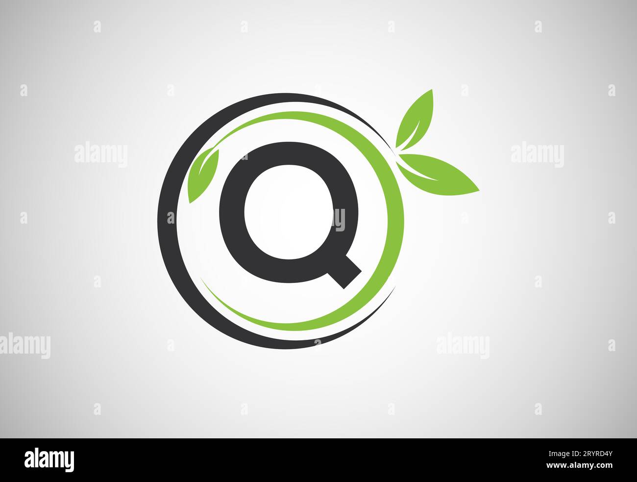 English alphabet with green leaves. Organic, eco-friendly logo design ...