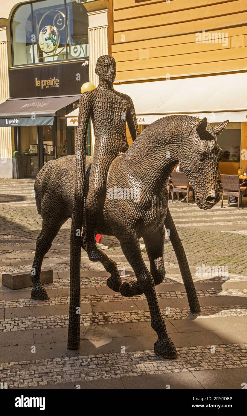Modern statue of Horse in Prague. Czech Republic Stock Photo - Alamy