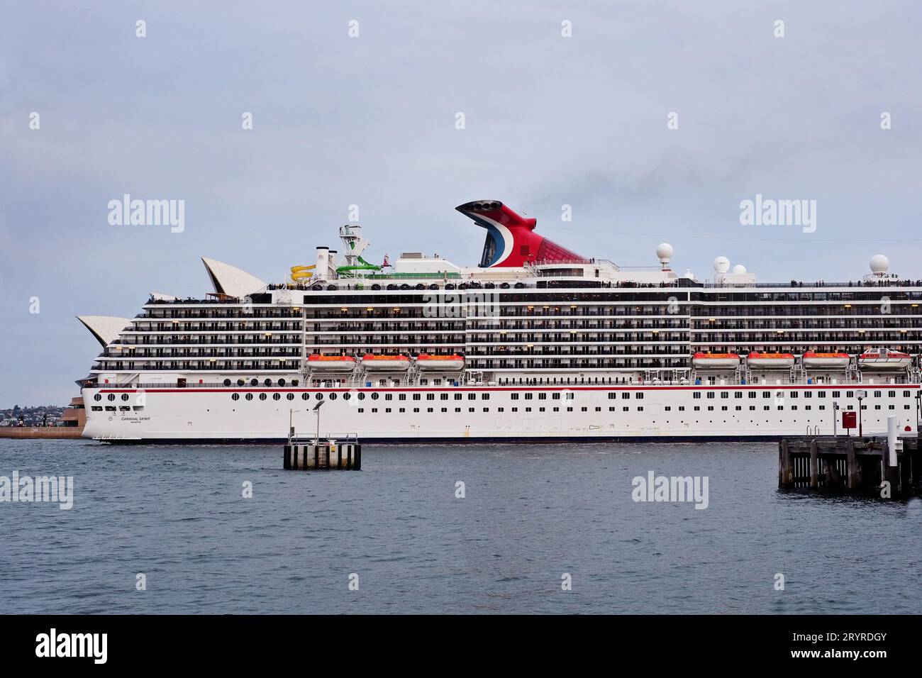 A Large Cruise Ship, Carnival Spirit blocks the view of the Sydney ...