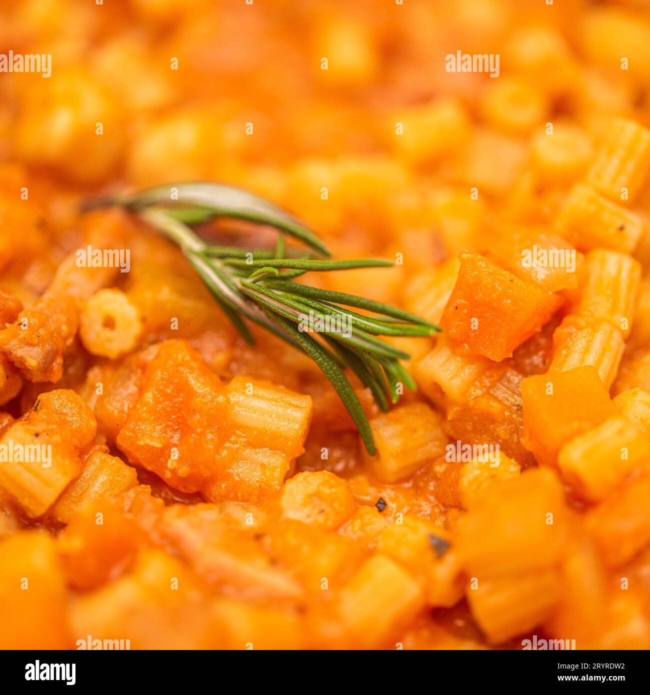 Plating After While Preparing Traditional Pasta And Bean Soup in a home ...