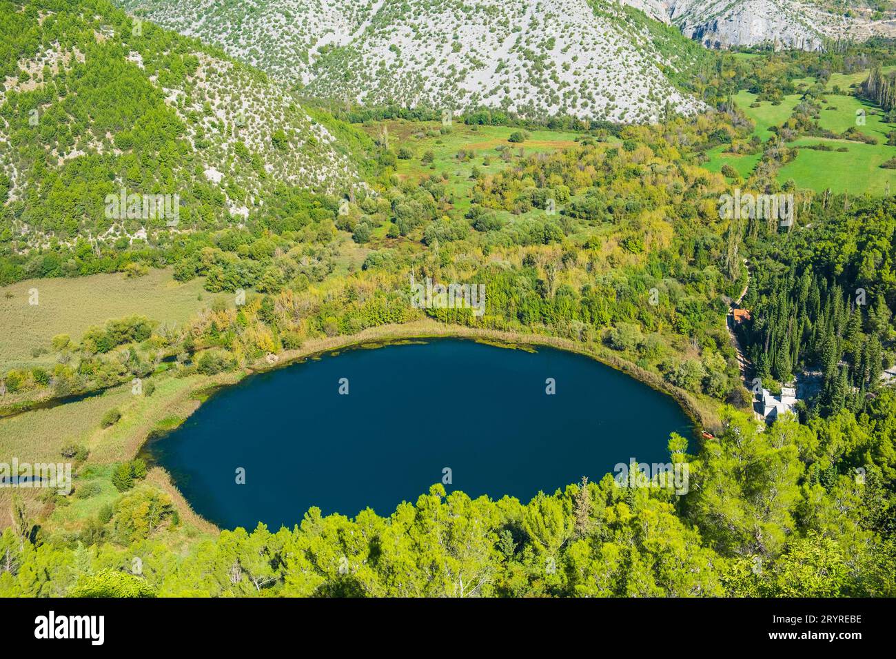 Cikola river source and canyon in inland Dalmatia, Croatia Stock Photo ...