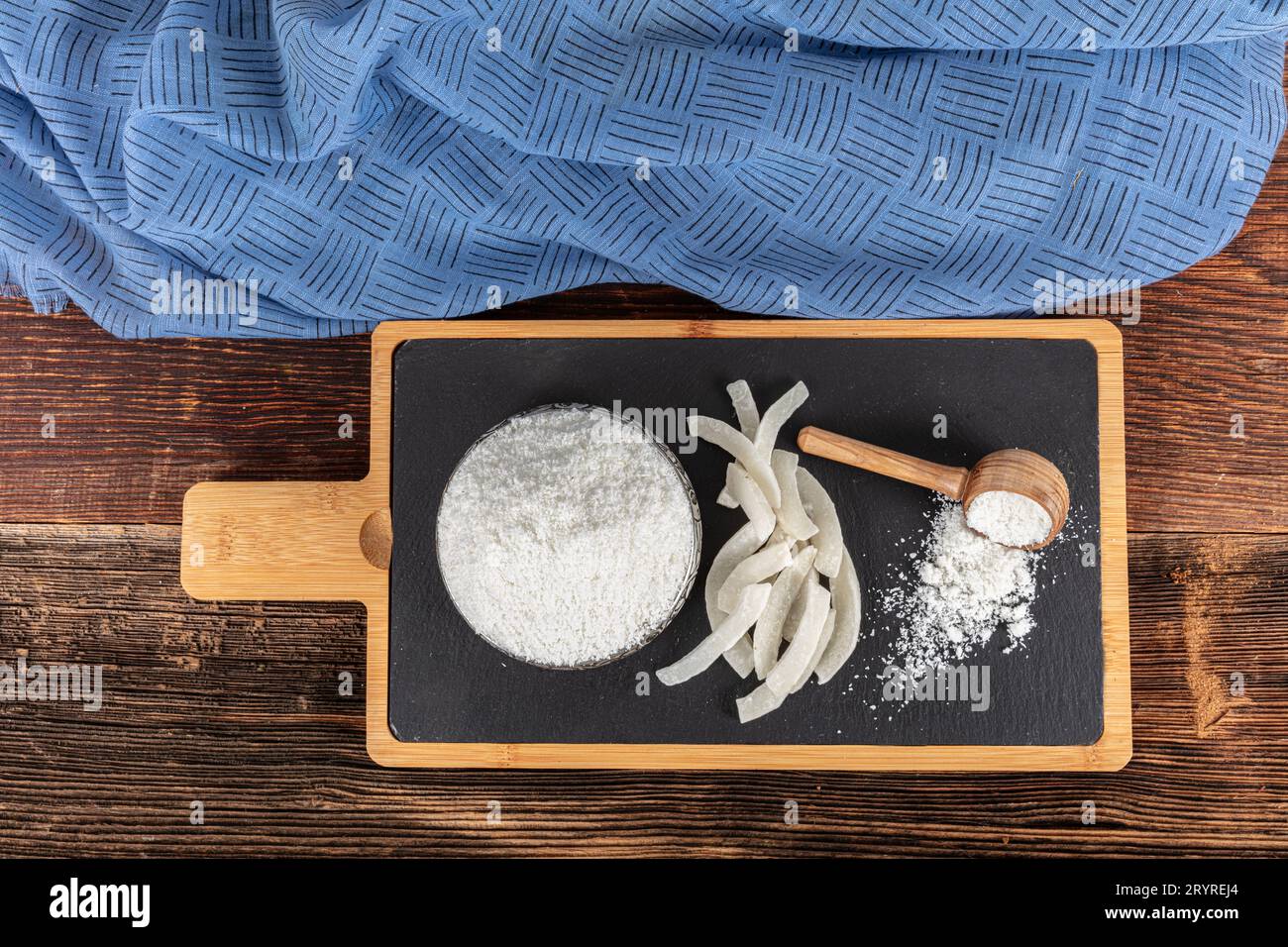 Dried fruit, organic coconut flour, made from coconut, culinary ...