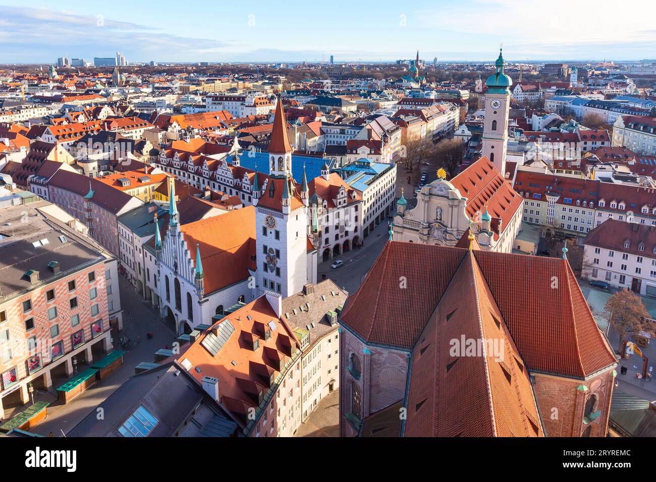 Aerial view and city skyline in Munich, Germany Stock Photo - Alamy