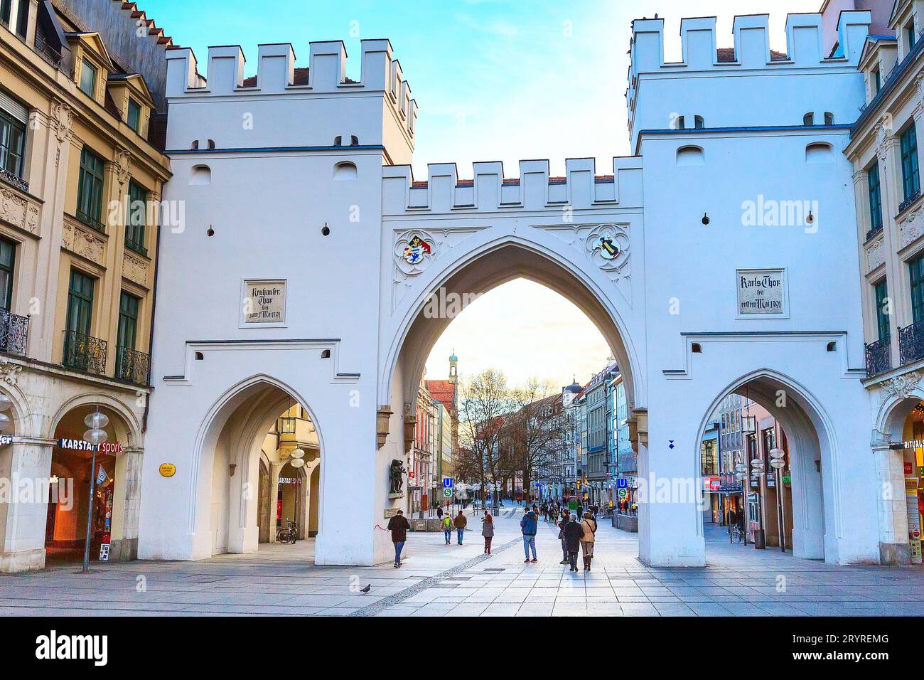Neuhauser Street and Karlsplatz Gate in Munich, Germany Stock Photo - Alamy