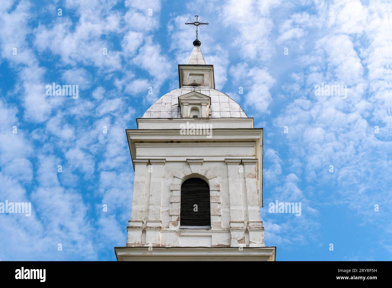 White church high tower hi-res stock photography and images - Alamy