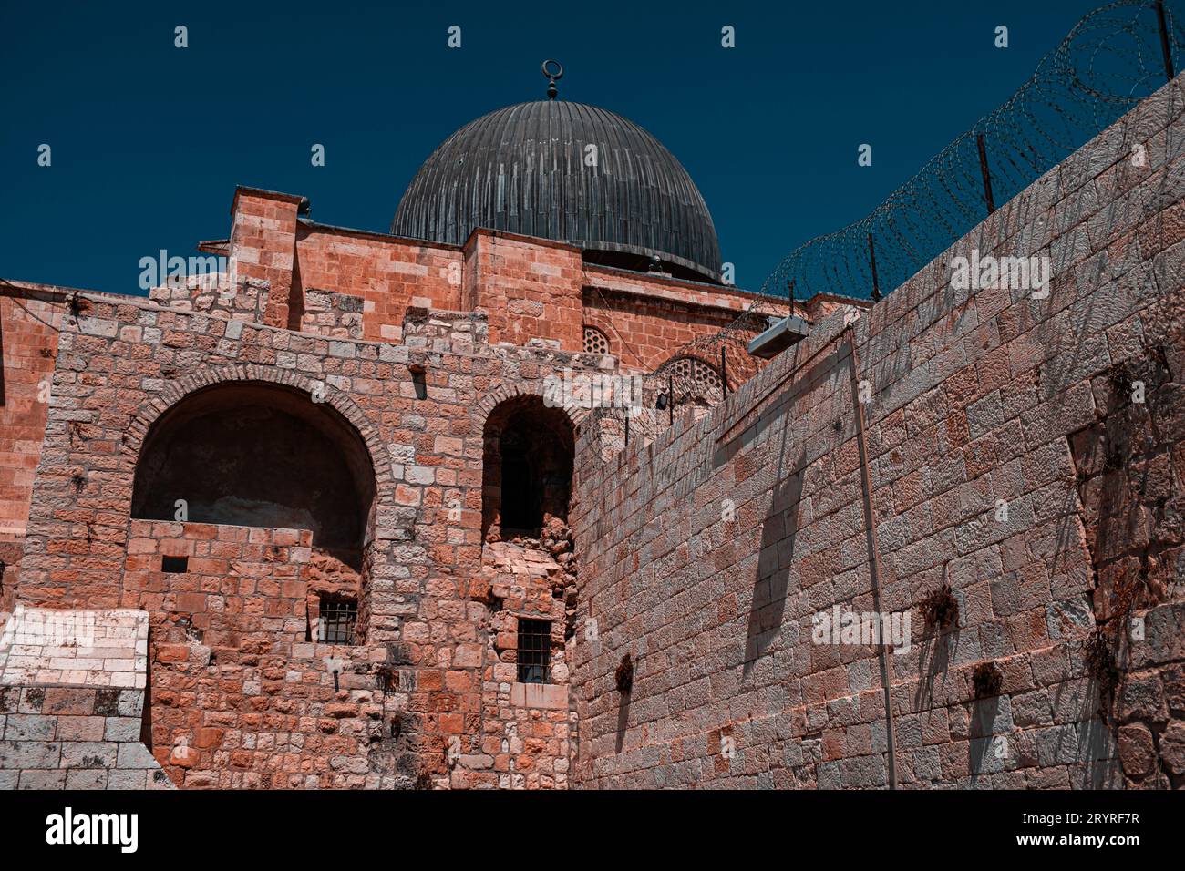 The al-Aqsa mosque as seen from its southern angle on Temple Mount ...