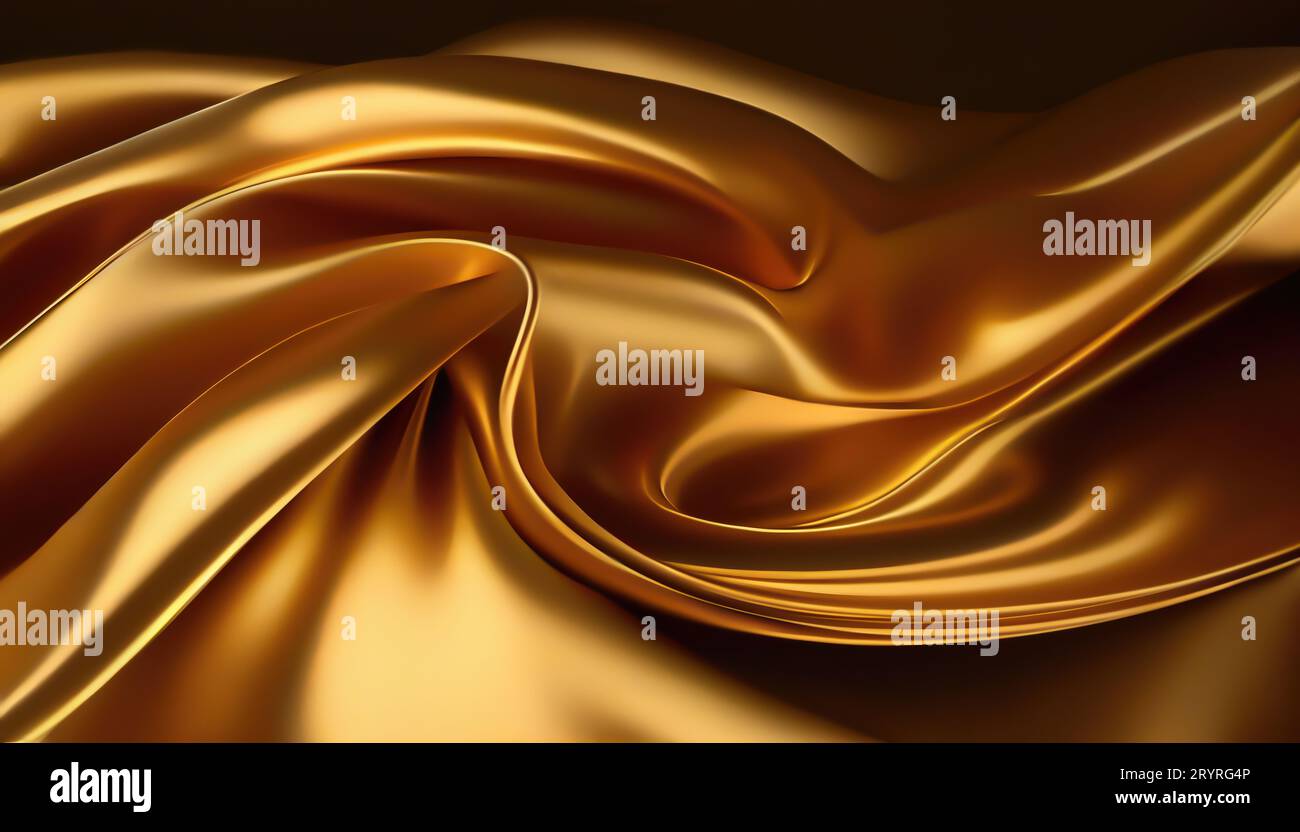 Liquid waves golden illustration hi-res stock photography and images - Alamy