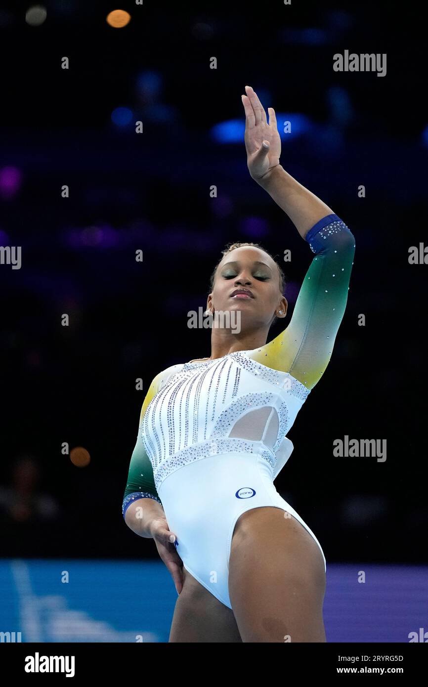 Brazil's Rebeca Andrade competes on the floor during the Women's ...