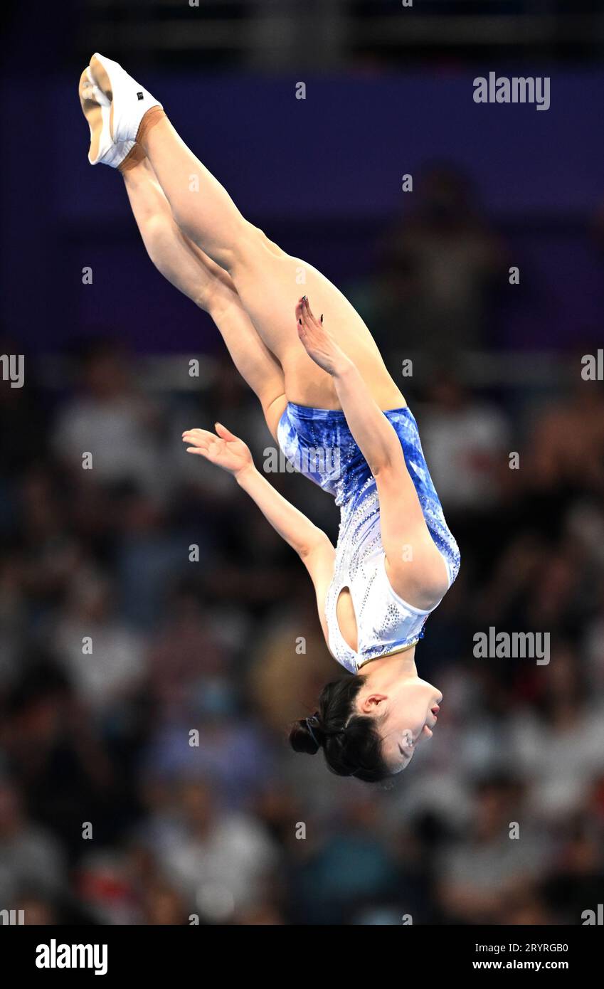 Hangzhou, China's Zhejiang Province. 2nd Oct, 2023. Hu Yicheng of China ...