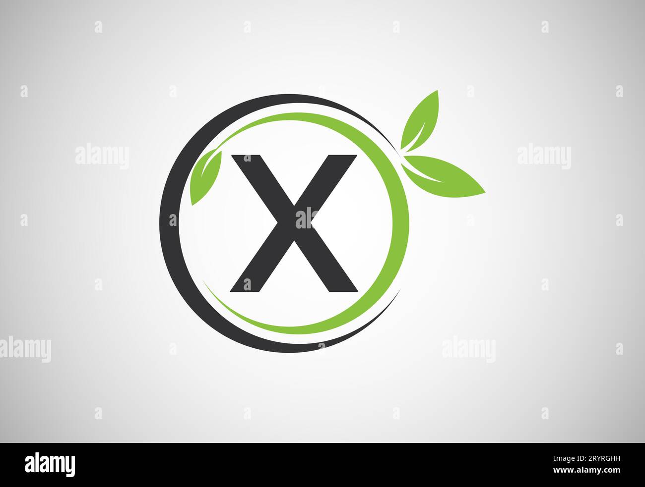 English alphabet with green leaves. Organic, eco-friendly logo design ...