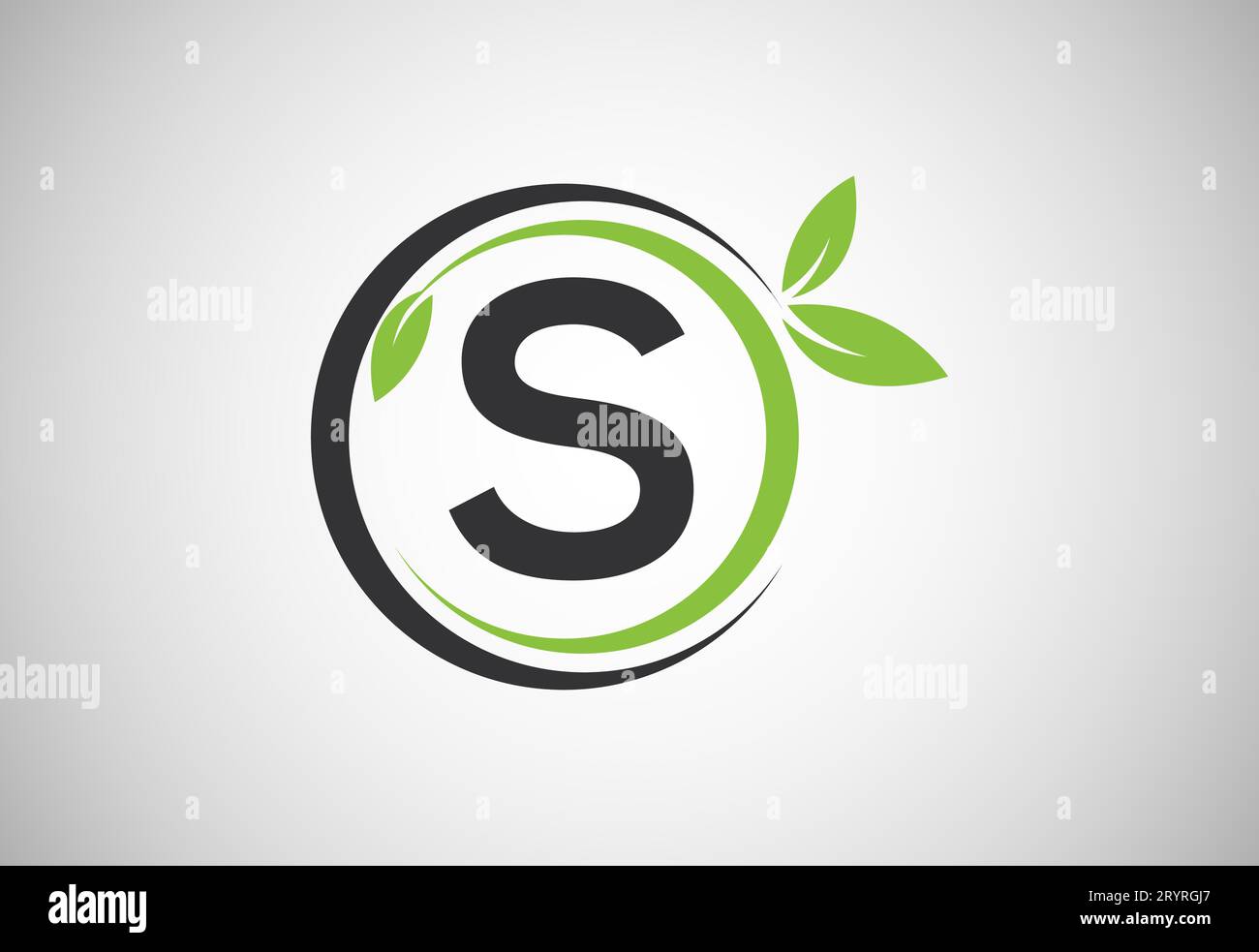 English alphabet with green leaves. Organic, eco-friendly logo design ...