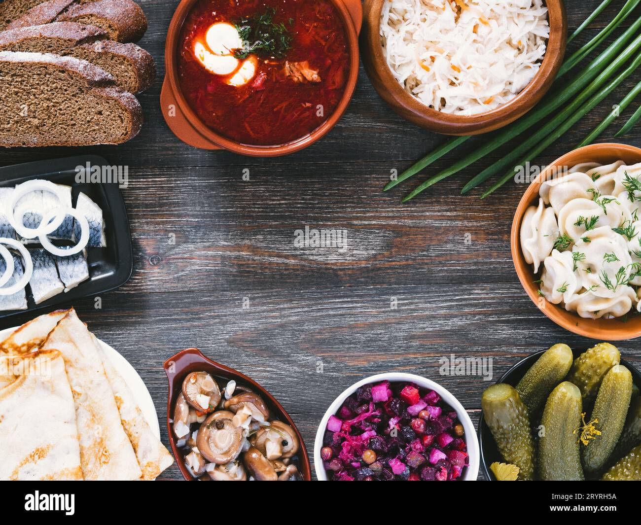 Russian food assortment Stock Photo - Alamy