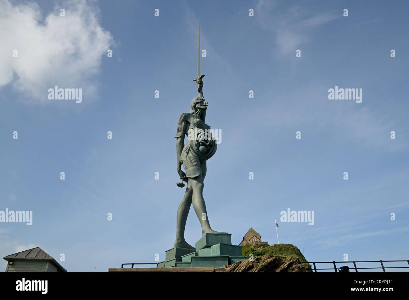Verity the 20.25 metre statue by Damien Hirst at Ilfracombe Devon UK ...