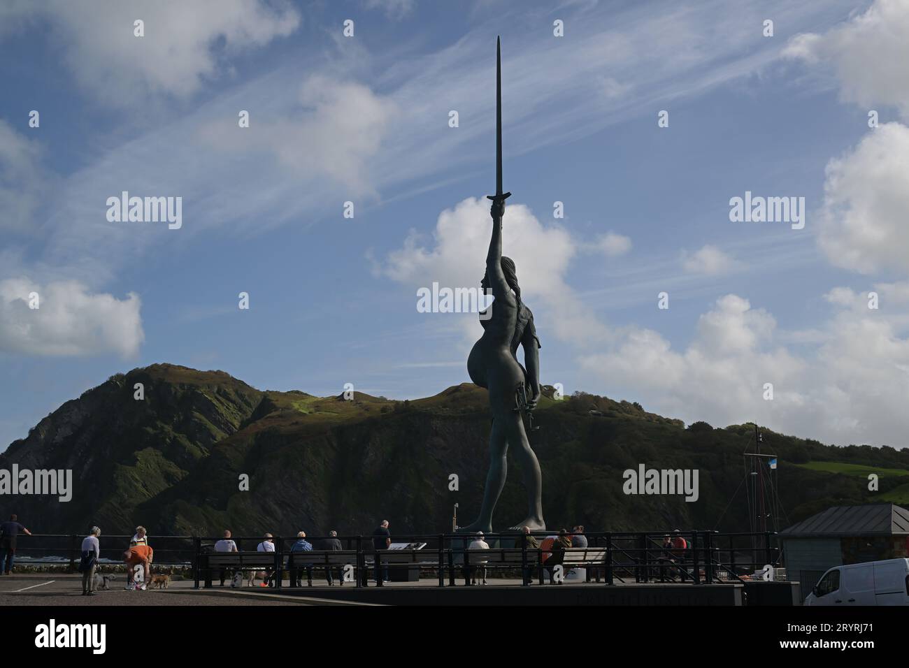 Verity the 20.25 metre statue by Damien Hirst at Ilfracombe Devon UK ...