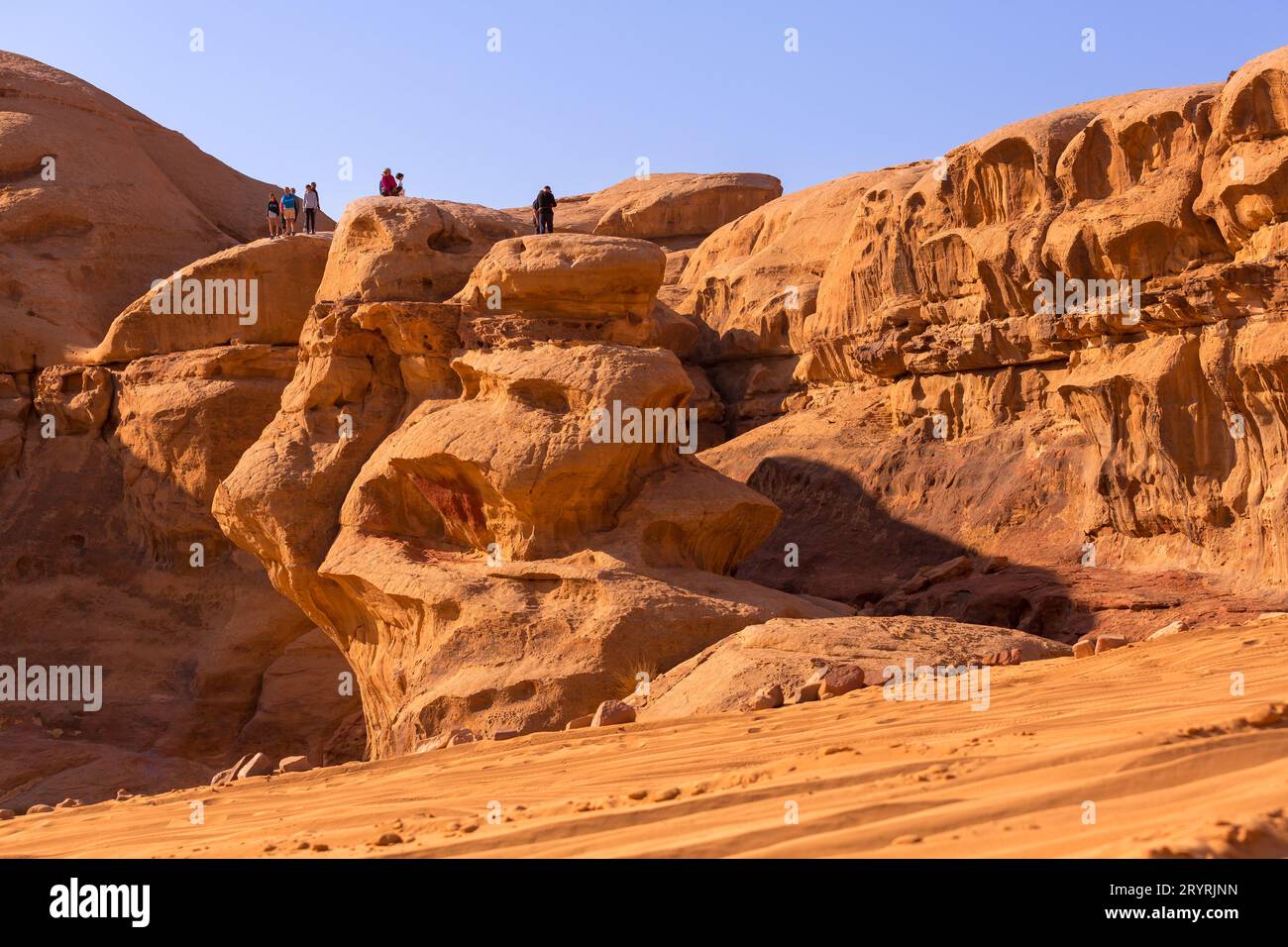 Burdah Rock Bridge, Wadi Rum, Jordan Stock Photo - Alamy