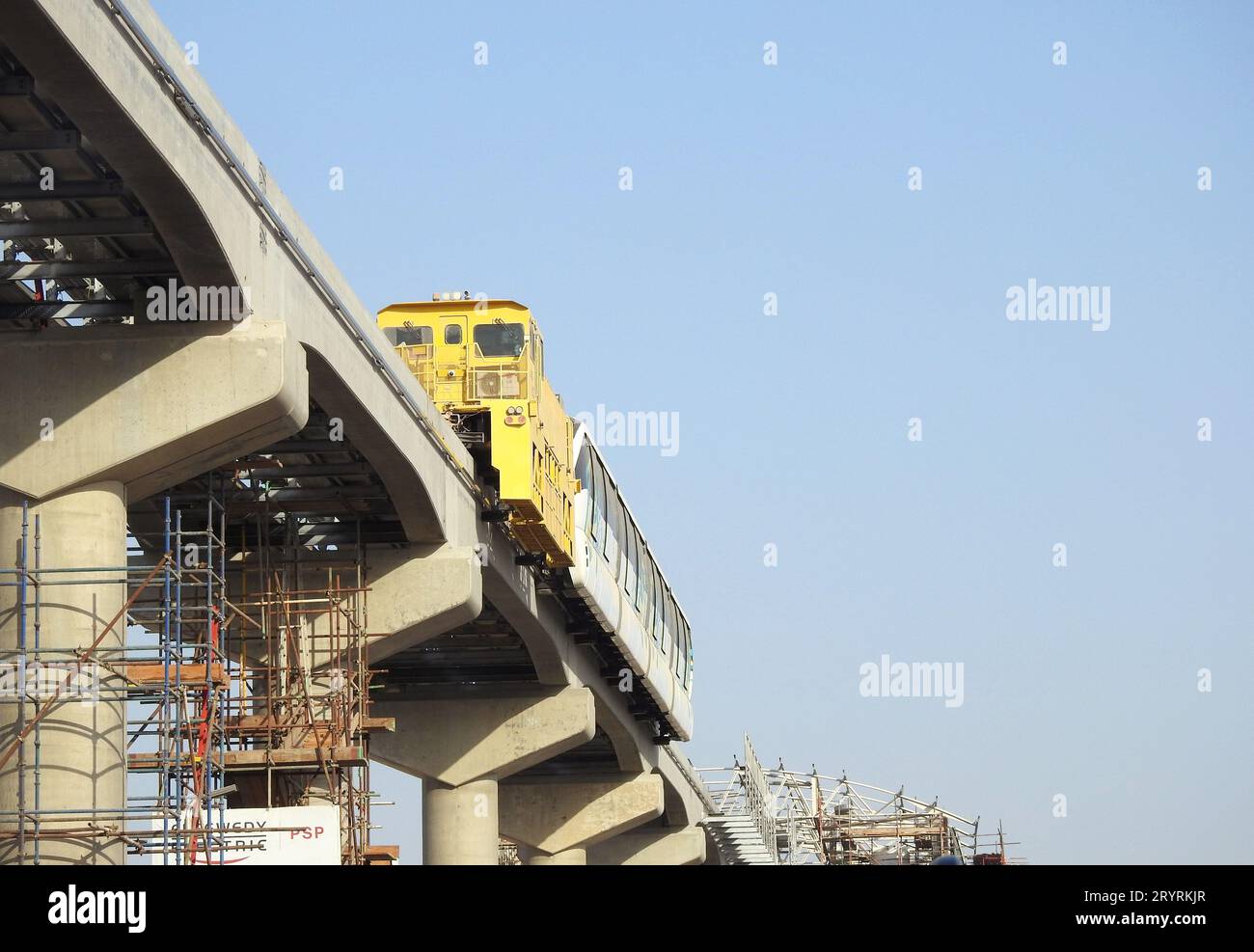 Cairo, Egypt, September 29 2023: installation of Egypt monorail vehicle ...
