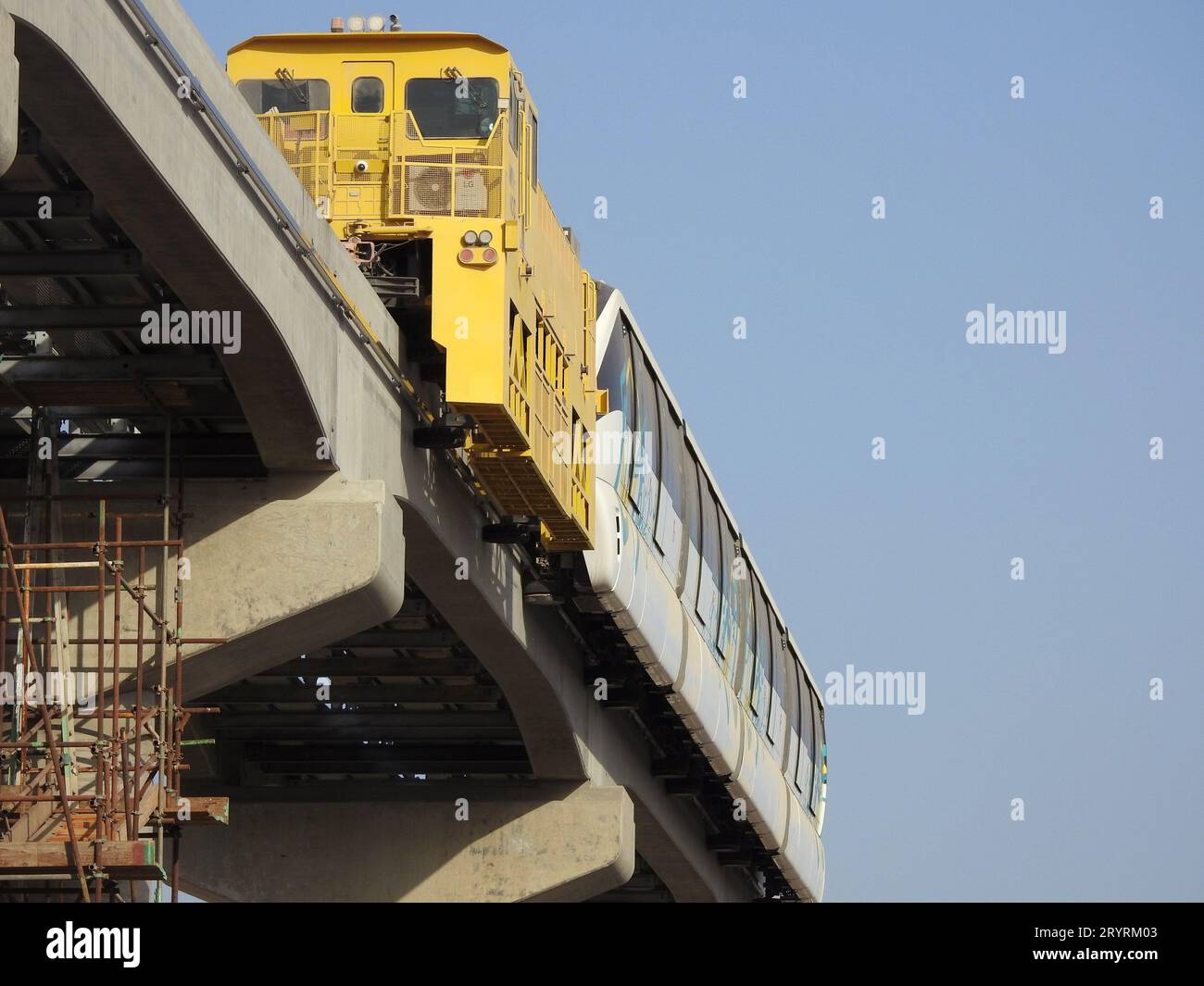 Cairo, Egypt, September 29 2023: installation of Egypt monorail vehicle ...