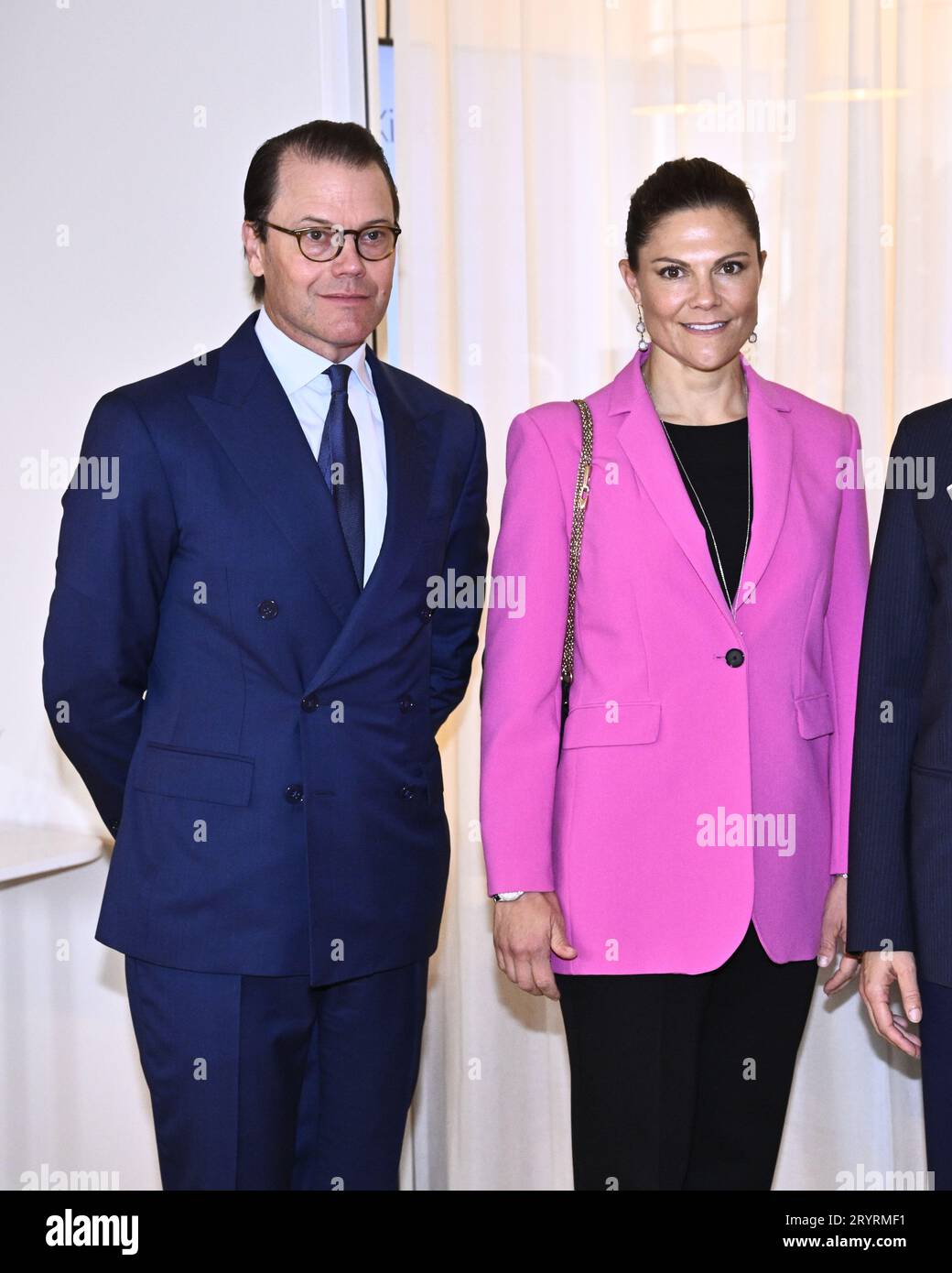 Crown Princess Victoria and Prince Daniel arrive at a seminar at SNS ...