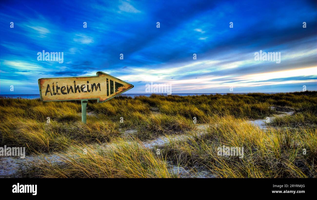 Signposts the direct way to Nursing Home Stock Photo - Alamy