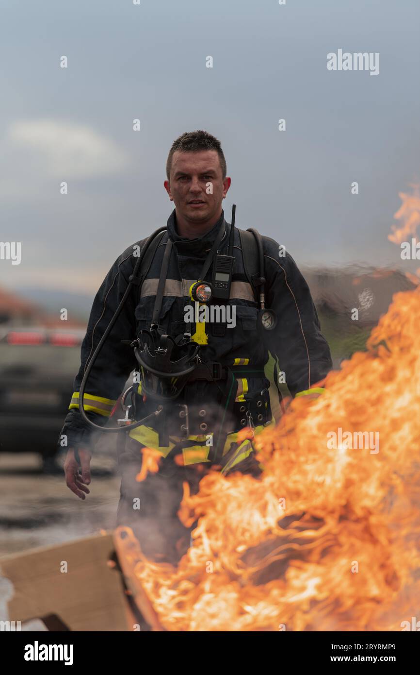 Close up portrait handsome fireman hi-res stock photography and images ...