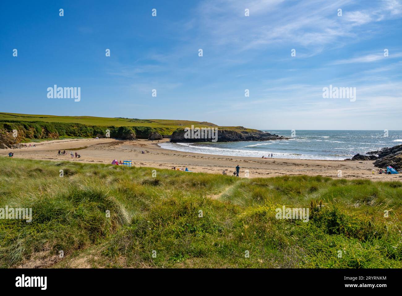 The beach at Porth Trecastell near Rhosneigr the Isle of Anglesey Stock ...