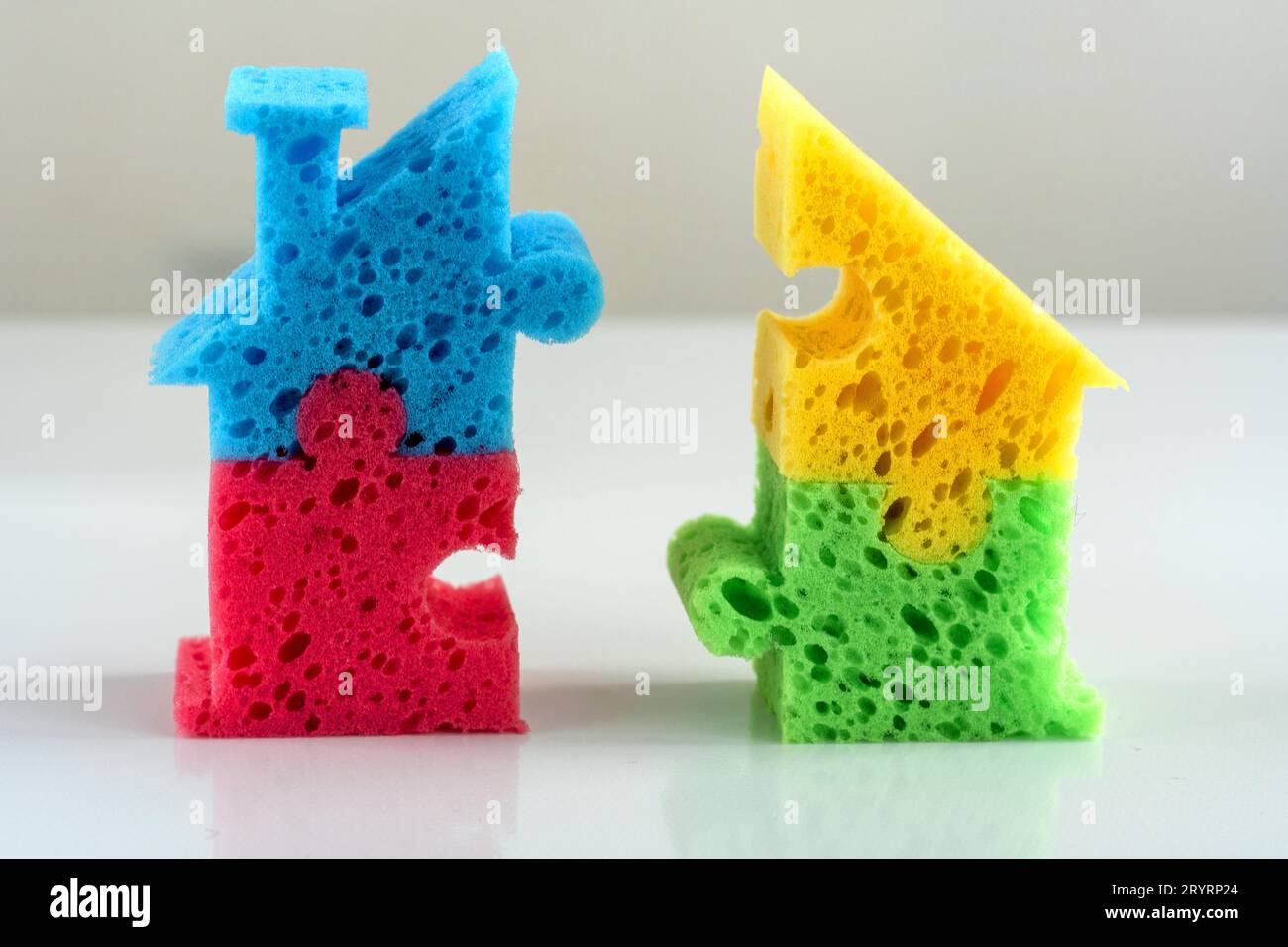 Two parts, components of the house. Two halves of housing. The symbol ...