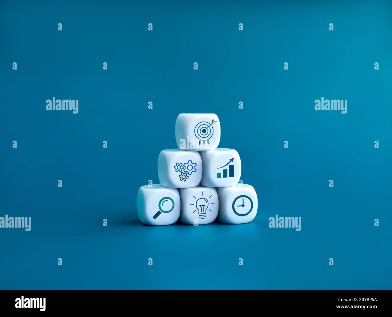 Business strategy icon set and management symbols elements on white ...