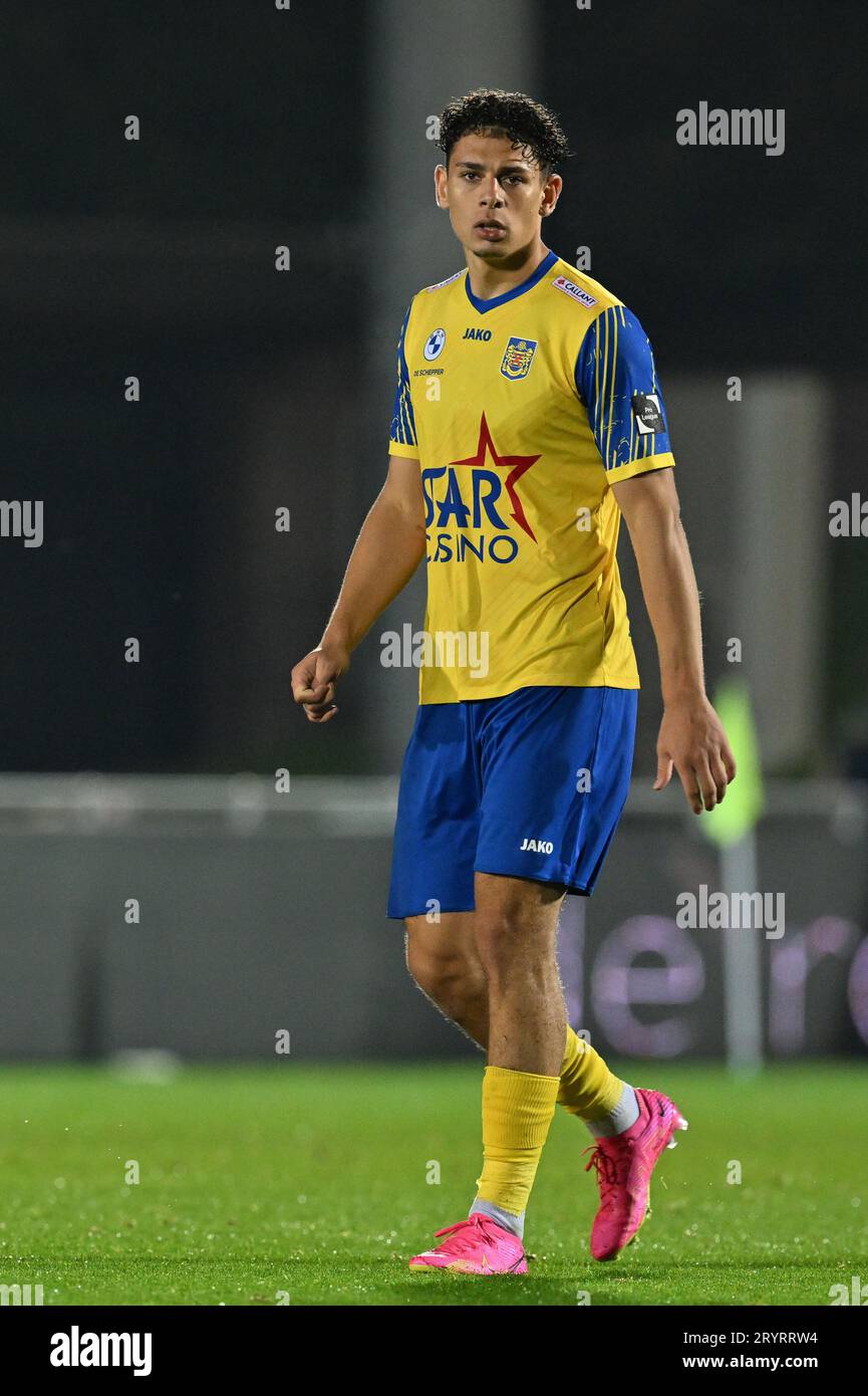 Yousef Salech (19) of SK Beveren pictured during a soccer game between ...