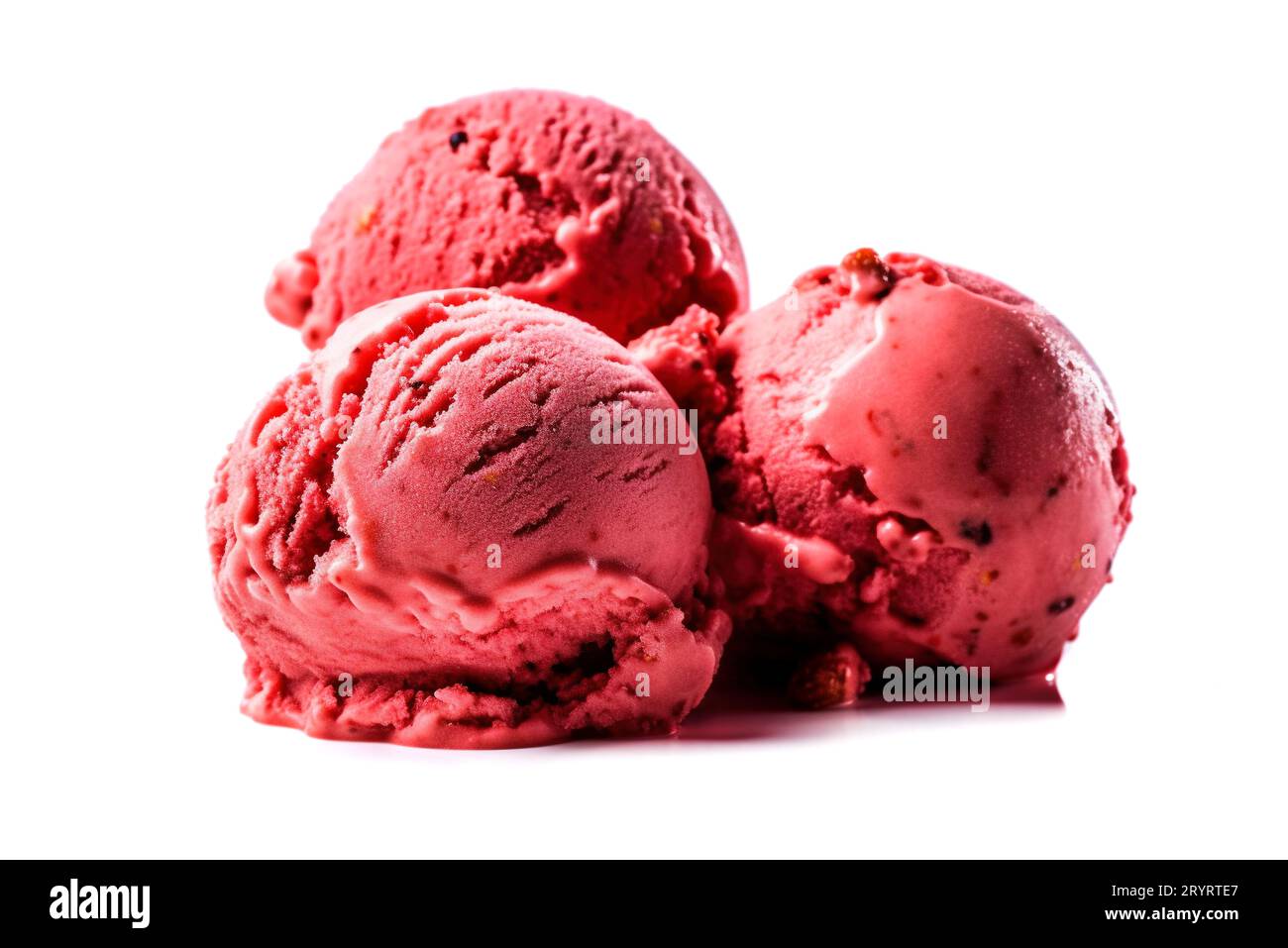 Scoop of ice cream isolated on white background macro Stock Photo - Alamy