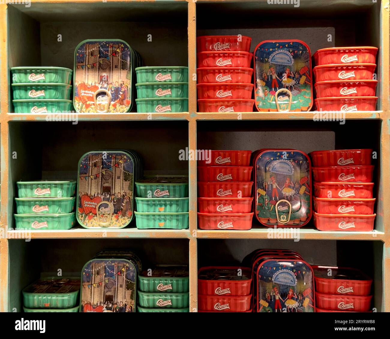 Times square location tins tin can cans fish canner hi-res stock ...