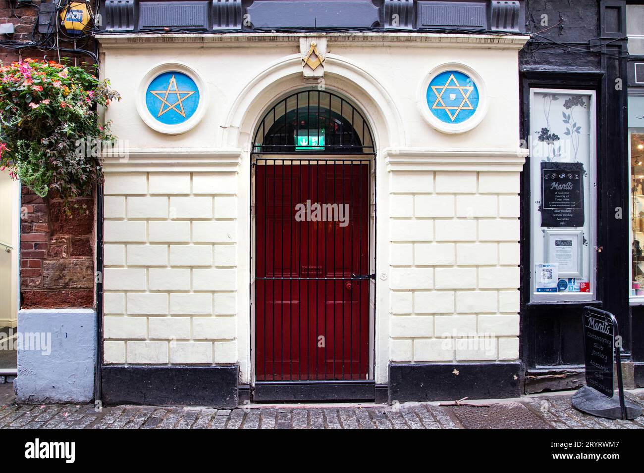 Exeter masonic Freemasons hall / lodge in Gandy street with blue ...