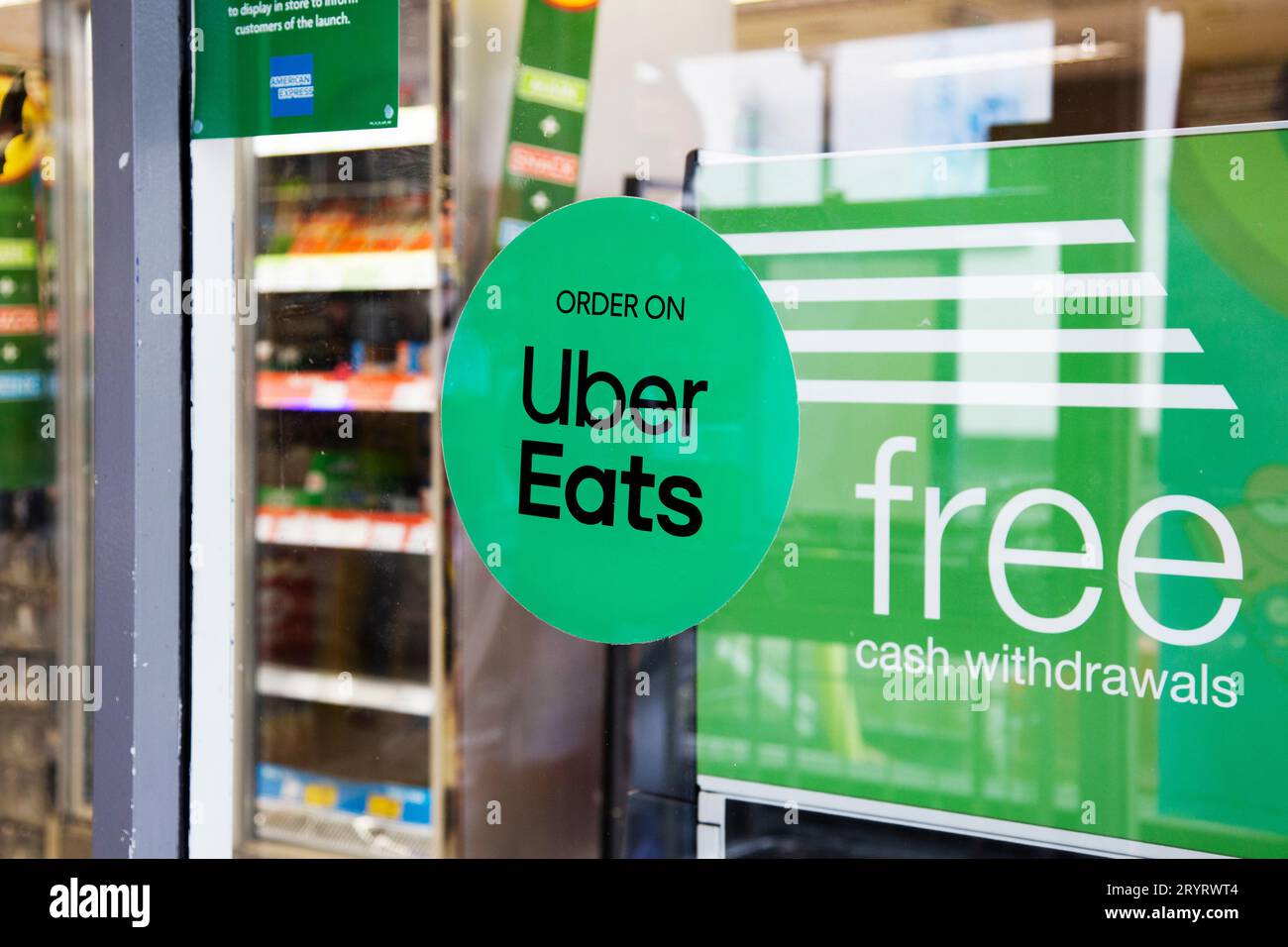 Uber eats green sticker hi-res stock photography and images - Alamy