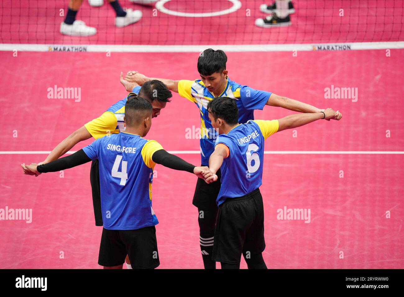 Jinhua, China's Zhejiang Province. 2nd Oct, 2023. Players of Singapore ...