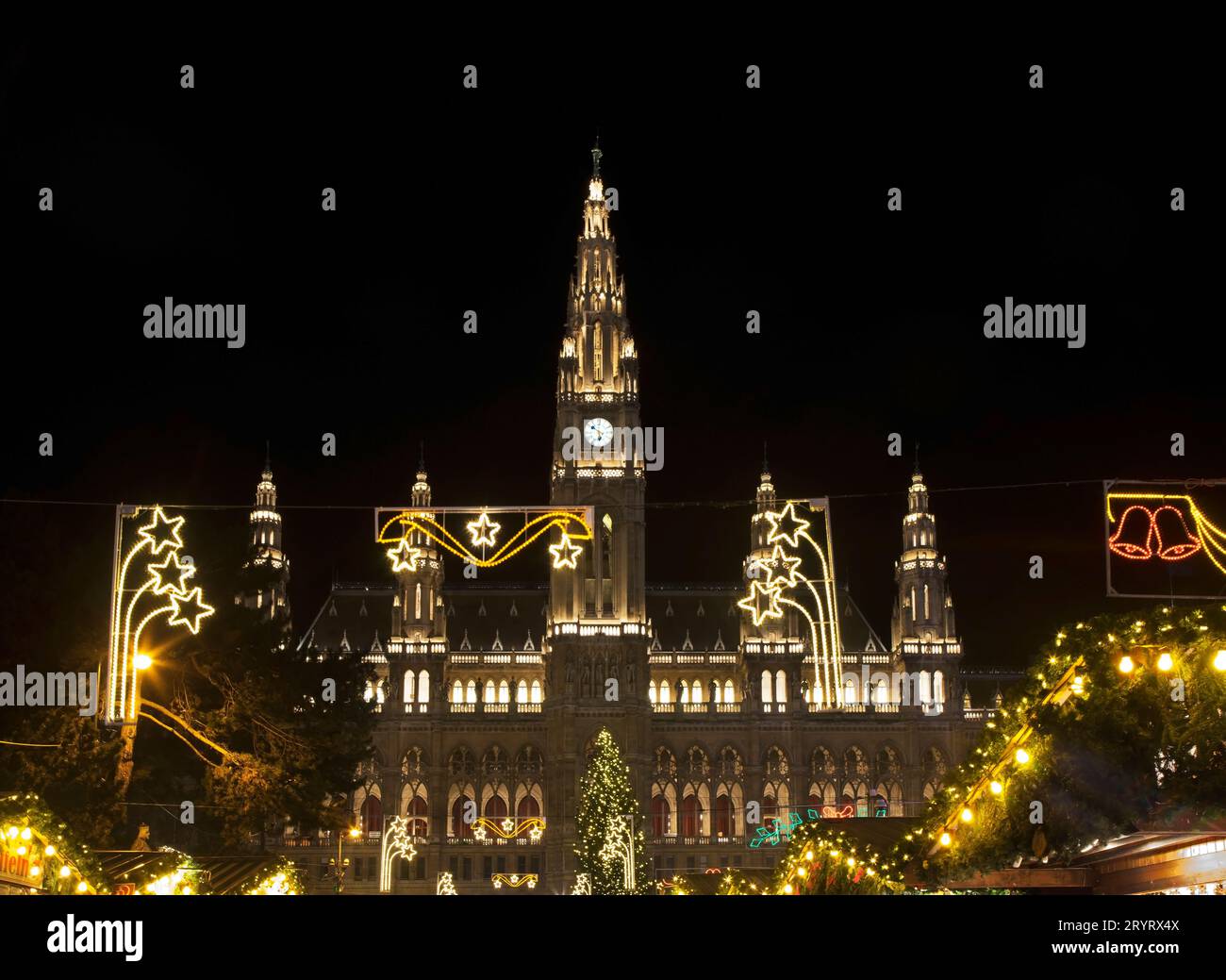 Holiday decorations of Rathauspark in Vienna. Austria Stock Photo - Alamy