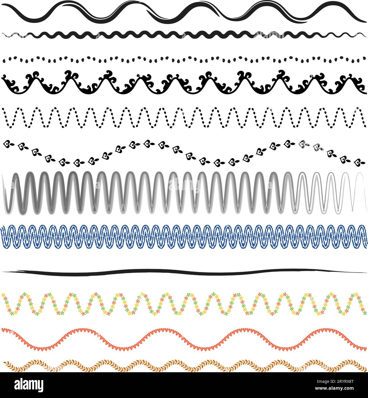 Zig Zag Black Lines Vector Zigzag Lines And Waves Squiggle Wavy Lines Frame With A Wiggle