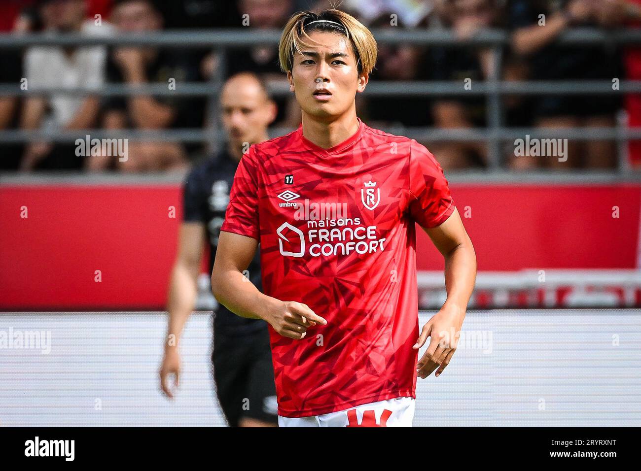 Reims, France. 17th Sep, 2023. Keito NAKAMURA of Reims during the French championship Ligue 1 ...