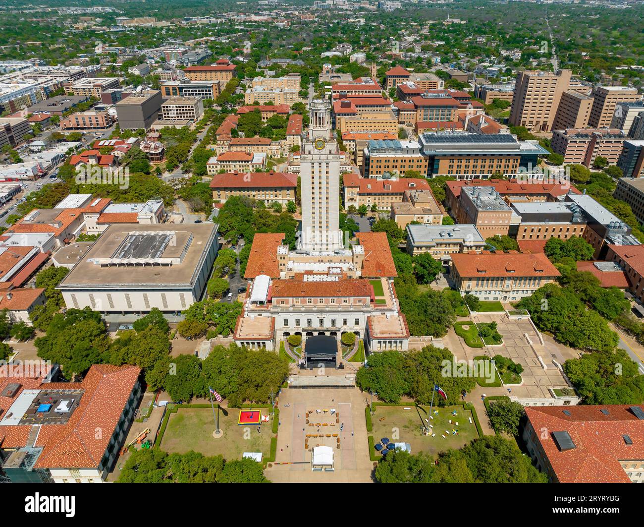 Aerial View Of The Main Building At The University of Texas at Austin ...
