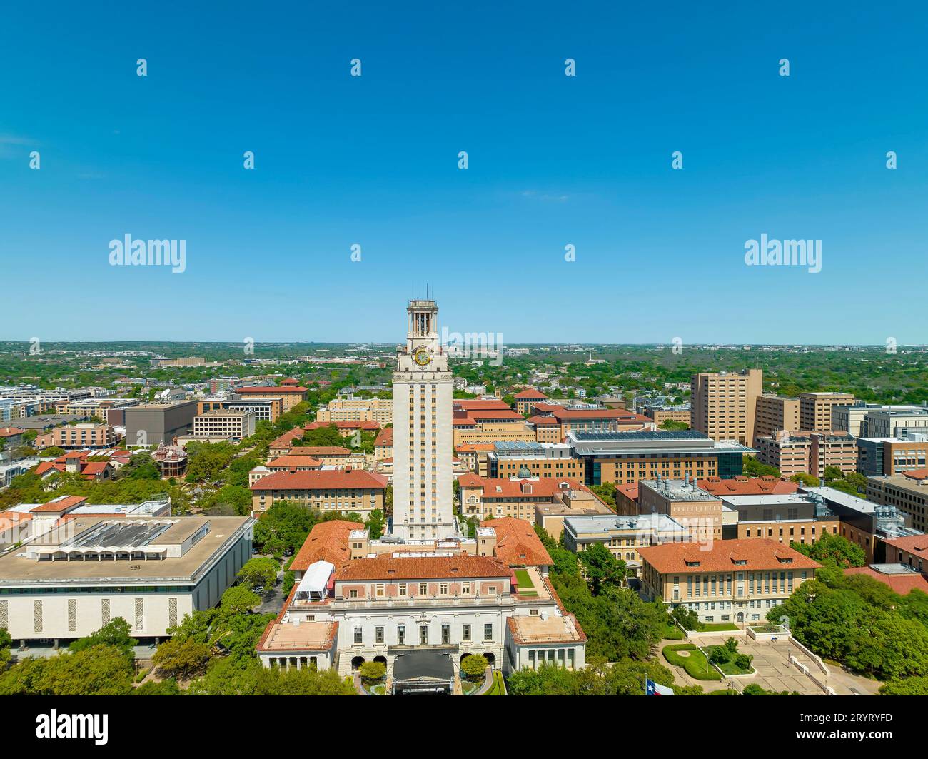 Aerial View Of The Main Building At The University of Texas at Austin ...