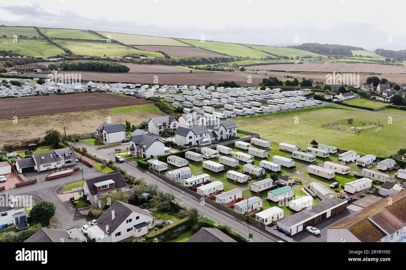 An aerial view of the townhouses of Maidens, Ayrshire, Scotland Stock ...