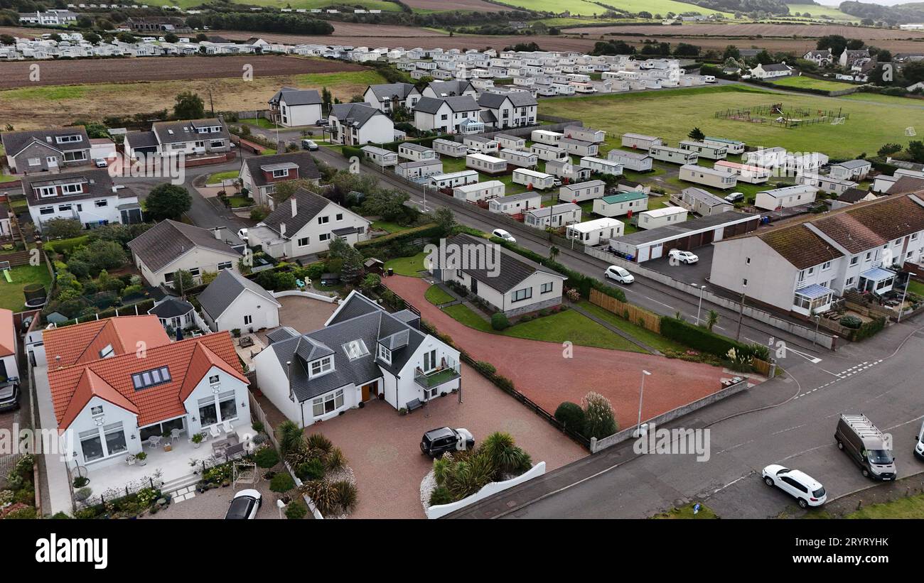 An aerial view of the townhouses of Maidens, Ayrshire, Scotland Stock ...