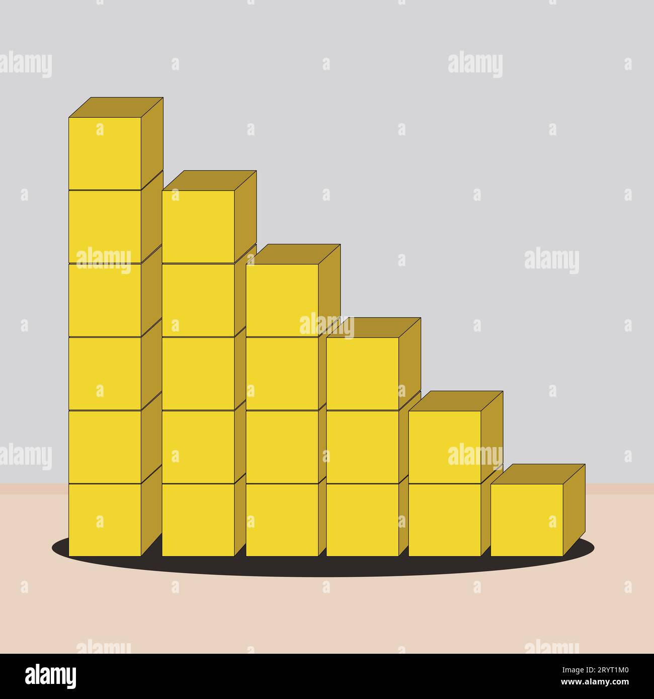 Cubes stacked growing step type: cubes, positivity, vector illustration ...
