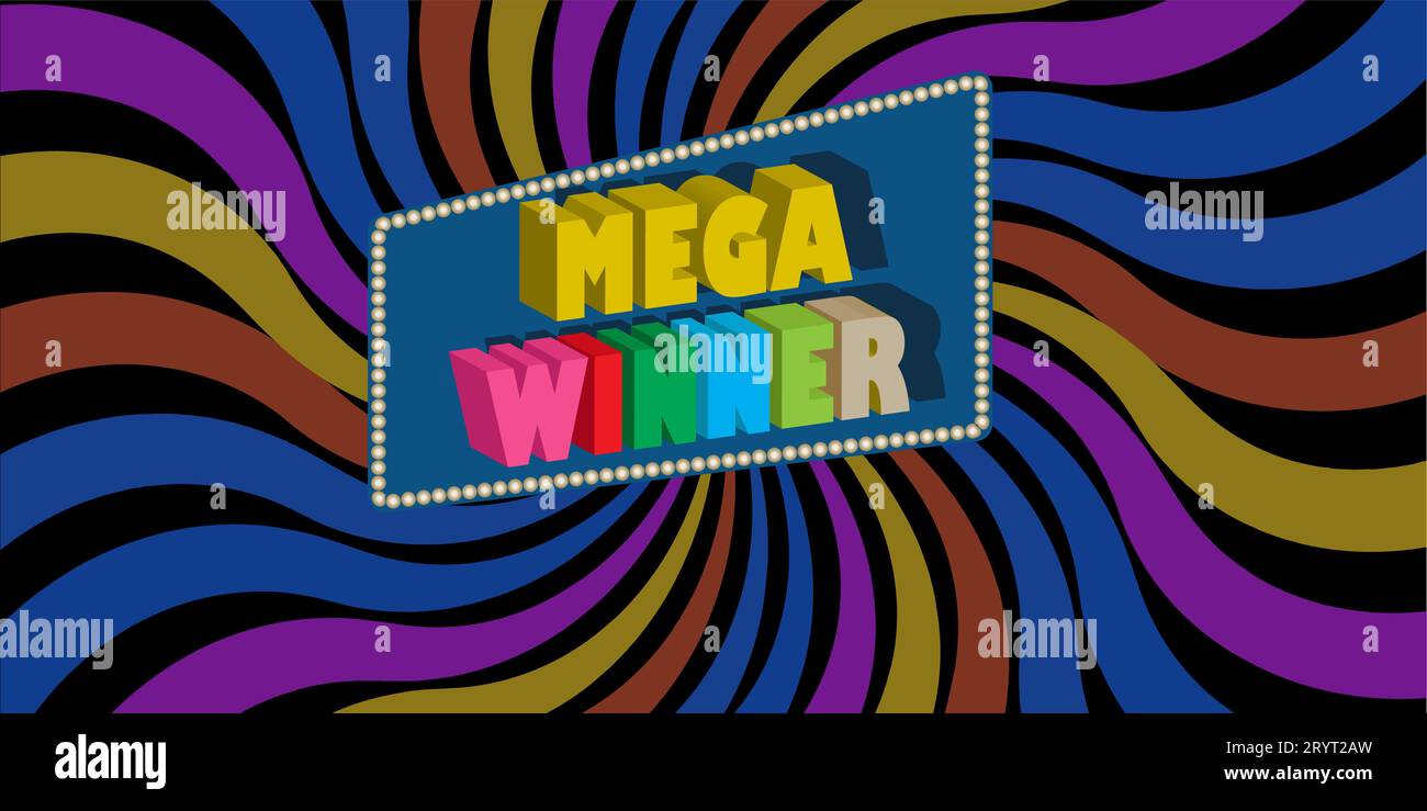 Mega winner banner wall paper background. vector illustration Stock ...