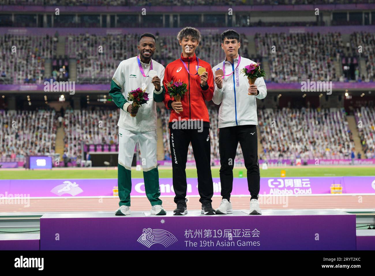Medalists, from left to right, Saudi Arabia's Abdullah Abkar Mohammed ...