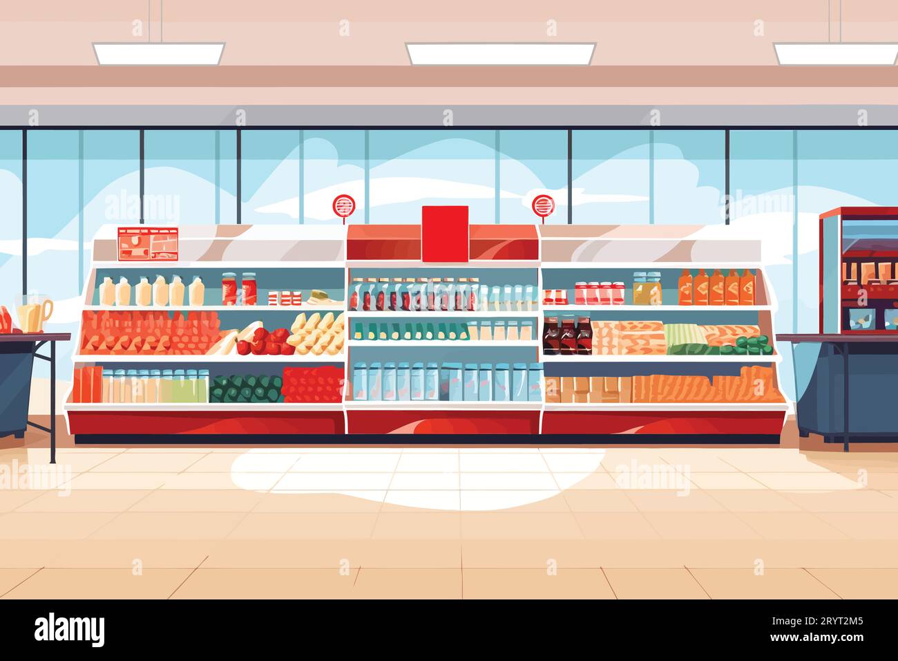Supermarket interior Stock Vector Images - Alamy