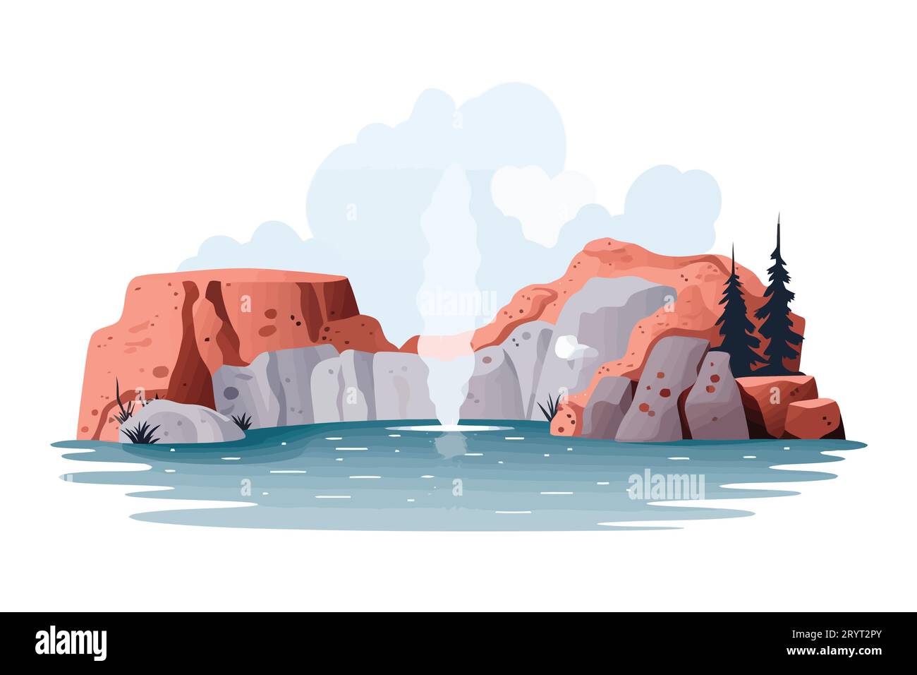 Natural warm springs Stock Vector Images - Alamy