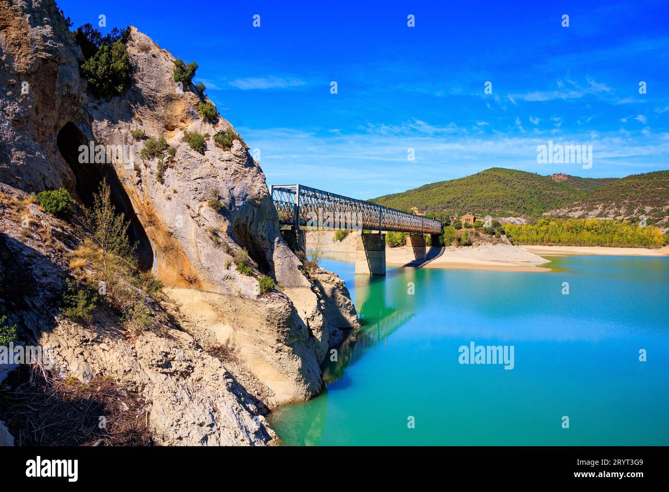 The bridge and backwater Stock Photo - Alamy