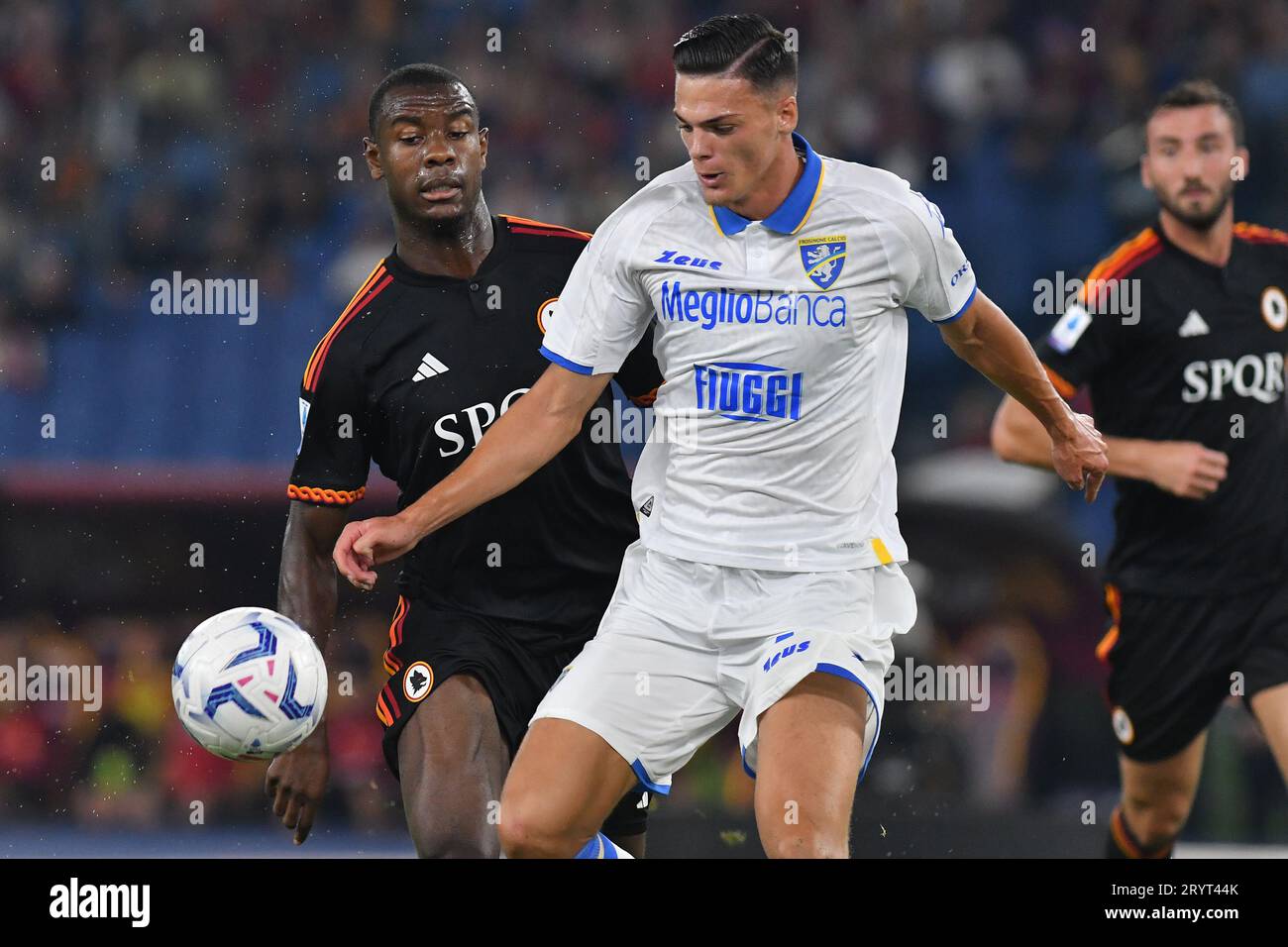 Rome, Lazio. 01st Oct, 2023. Evan Ndicka of AS Roma, Marvin Cuni of ...
